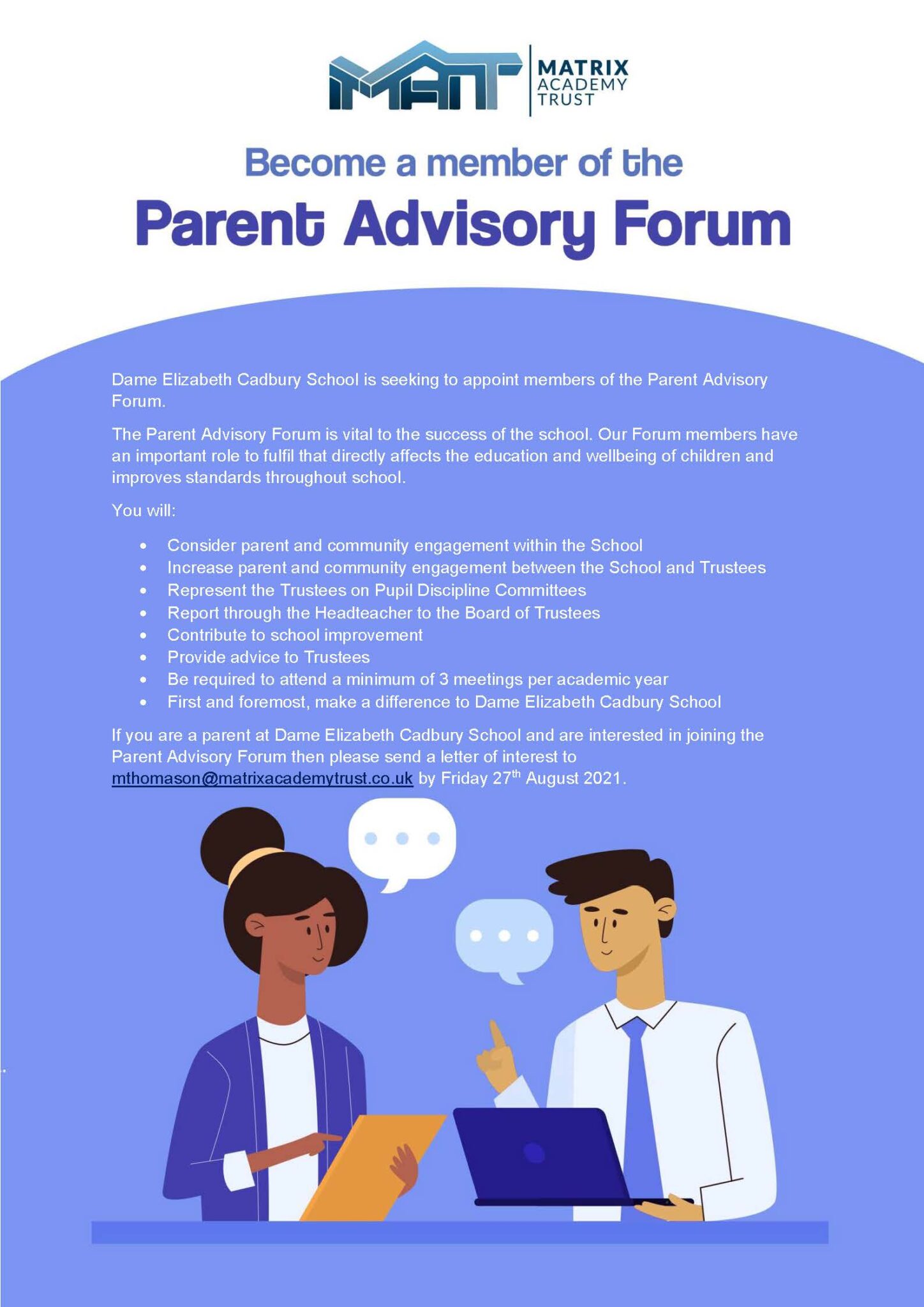 Parental Advisory Forum Dame Elizabeth Cadbury School parental-advisory-forum-dame-elizabeth-cadbury-school